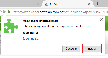 Instalação do plug-in Web Signer