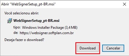 Instalação do plug-in Web Signer